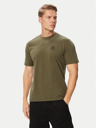 Napapijri T-Shirt S-Badge NP0A8949 Khakifarben Regular Fit