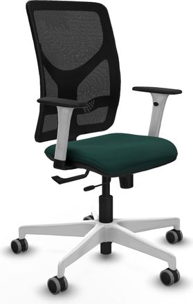 Piqueras y Crespo B&uuml;rostuhl, ideal f&uuml;r die Arbeit, mit wei&szlig;en und schwarzen Armlehnen, h&ouml;henverstellbare Lendenwirbelst&uuml;tze, ausgestattet mit Syncro/Traslack. Schwarz/F