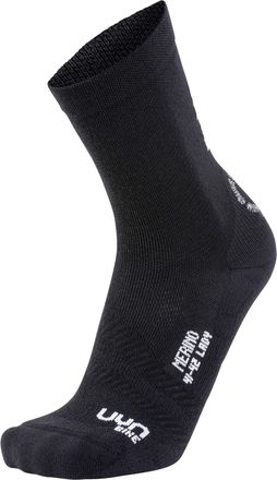 UYN MERINO DAMEN FAHRRADSOCKEN, Black/White
