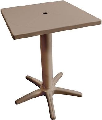 GiòStyle Gartentisch Jupiter, Taupe, 60 x 60 cm, Polypropylen, hergestellt in Italien