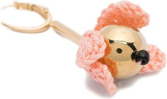 La DoubleJ Crocheted Knit with Gold Earrings - Gold