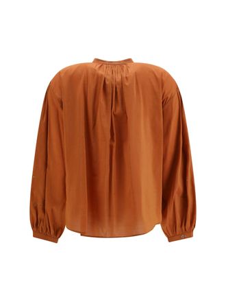 Forte_Forte Womens Shirt Fleurs Dorient Voile Beige Cotton