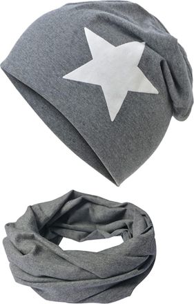 Miobo Beanie M&uuml;tze und Schlauchschal Set f&uuml;r Damen, Kinder und Baby, in vielen Farben, aus Baumwolle, Unisex Slouch