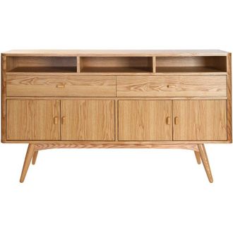 Miliboo Miliboo - Buffet vintage en bois clair 4 portes 2 tiroirs L160 cm nordeco