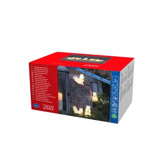 Konstsmide LED Acryl Eichhörnchen, 5er-Set, klar, 24V, Aussen (IP44), 40 warm weiße Dioden, weißes Kabel - 6287-103