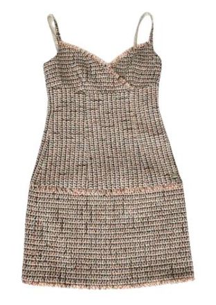 Chanel Vintage Fantasy Ribbon Tweed Dress Size M
