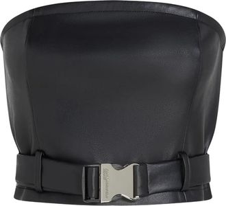 Karl Lagerfeld Femme, Tops, Noir, Taille: 40 FR Top en similicuir