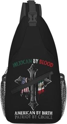 Generic Mexicain De Sang, Am&eacute;ricain De Naissance, Patriote Par Choix Sac &Agrave; Bandouli&egrave;re D&eacute;contract&eacute; Sacoche Epaule Pratique Sac Poitrine Pour Camping Homme Exc