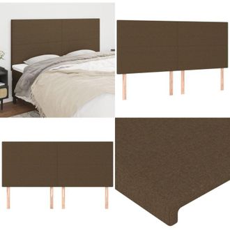 vidaXL Kopfteile 4 Stk. Dunkelbraun 80x5x78/88 cm Stoff - Bettkopfteile - Kopfteil - Bettsofa - Wohnaccessoires - Schlafzimmereinrichtung - Home & Living