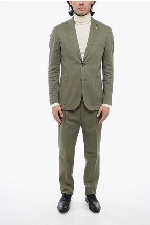Corneliani Twill Side Vents Notch Lapel CIRCLE 2-Button Suit Gr&ouml;&szlig;e 50