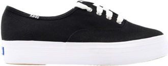 Keds Damen Dreifach Sneaker, Schwarz Leinen, 39.5 EU