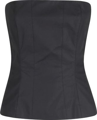 Federica Tosi Femme, Tops, Noir, Taille: 34 FR Top Bustier en Popeline