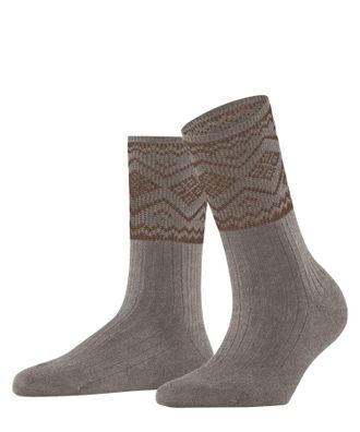 Esprit Damen Socken Selbu Shimmer W So Baumwolle gemustert 1 Paar, Braun Nutmeg Melange 5410, 35-38