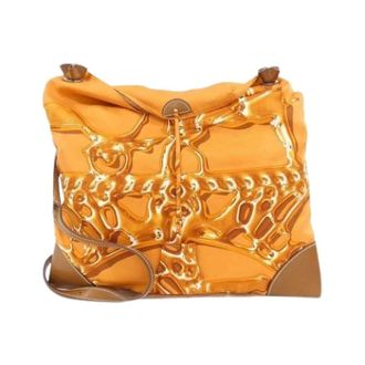 Herm&egrave;s Pre-owned Vintage Seiden Schultertasche - - Pre-owned - Damen - Orange - ONE SIZE