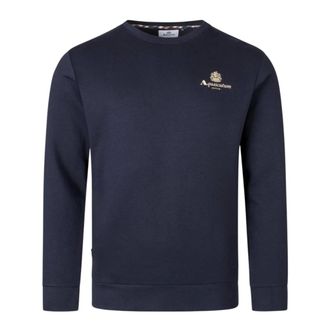 Aquascutum Homme, Sweatshirts et sweats &agrave; capuche, Bleu, Taille: 2XL Sweat &agrave; col rond avec logo