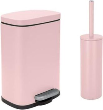 Spirella Akira Treteimer-Set, 5 l & WC-B&uuml;rste, mattes Rosa