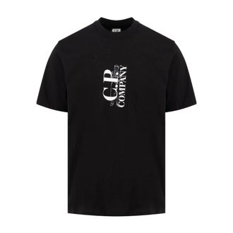 C.P. Company C.p. Company, Homme, Tops, Noir, Taille: S T-Shirt Logo Vertical