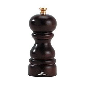Peugeot Moulin &agrave; Poivre Paris 12 cm - R&eacute;glage Classique - En Bois Labellis&eacute; PEFC - Fabrication Fran&ccedil;aise - Coloris Chocolat