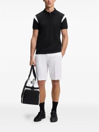 HUGO BOSS Colour-Block Piqu&eacute; Cotton Polo Shirt - Black