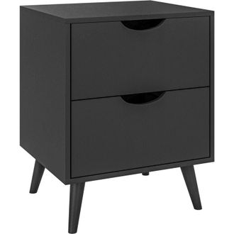 HOMCOM Homcom - Chevet 2 tiroirs table de nuit style nordique dim. 40 x 35 x 50,5 cm noir