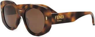 Fendi Roma Runde Sonnenbrille - - Accessories - unisex - Braun - 51 MM