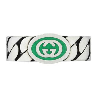 Gucci Interlocking G Silberring - - Accessories - Damen - Grau - 51 MM