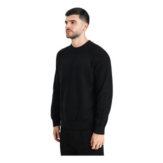 Selected Homme, Pulls, Noir, Taille: M Pull col rond noir design minimaliste
