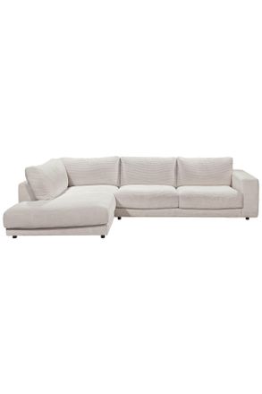 Homin Ecksofa, Weiß, Textil, 4-Sitzer, Füllung: Schaumstoff, Federn, Ottomane links, L-Form, 325x224 cm, Blauer Engel, Goldenes M, Oeko-Tex