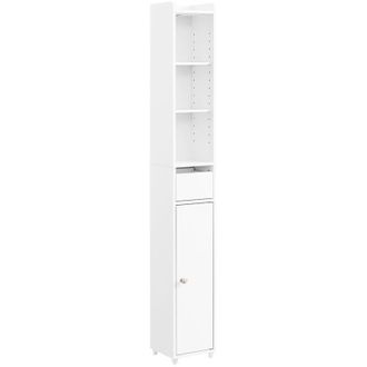 SoBuy SoBuy Badm&ouml;bel Regalspalte Kleines Hochm&ouml;bel mit T&uuml;r und Schublade Badschrank Feuchtigkeitsbest&auml;ndig - Kompaktes WC- und Toilettenregal 20x20x145cm