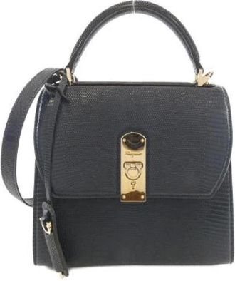 Ferragamo Sac bandouli&egrave;re en cuir de veau Pre-owned - Femme - Pre-owned - Bleu - Taille: ONE Size