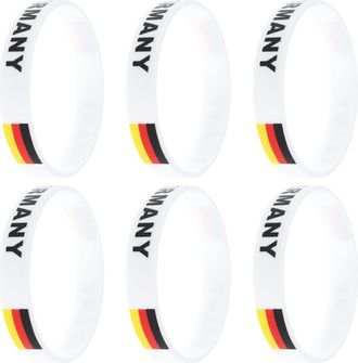 Amosfun Silikon Armbänder Flagge Fahne Germany Land Armband Fanartikel Fussball 2020 2021 2022 6 Stücke Deutschland