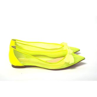 Christian Louboutin Fluro Gelbe Ballerina-Schuhe mit spitzer Zehenpartie - - Shoes - Damen - Gelb - 38 EU