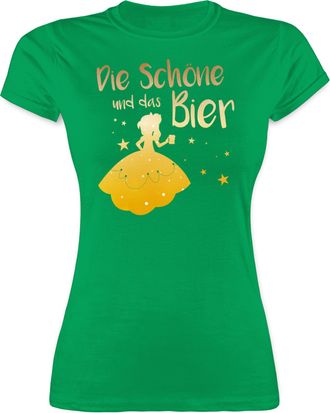 Shirtracer Shirt Damen - JGA Junggesellenabschied Frauen - Die Sch&ouml;ne und das Bier - XL - Gr&uuml;n - biershirt t-Shirts junggesellinnenabschied Bachelorette Party Al