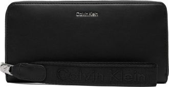 Calvin Klein Geldb&ouml;rse Calvin Klein Webbing Strap Long Zip Around LV04F1174G Schwarz