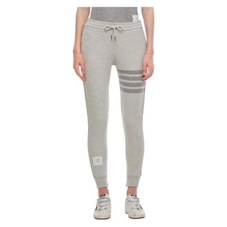 Thom Browne Femme, Pantalons, Gris, Taille: 38 FR Classic Loopback 4-Bar Pantalons de surv&ecirc;tement