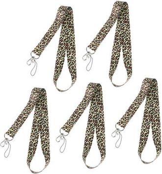 OSALADI 5pi&egrave;ces Cordon Lanyard L&eacute;opard Pour T&eacute;l&eacute;phone Dragonne Longue Et Styl&eacute;e Pour Femmes Et Filles Accessoire Pratique &agrave; Porter Au Cou Pour &Eacute;viter Les Pert