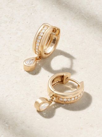 Roxanne First Stripe Drop Creolen Aus 14 Karat Gold Mit Diamanten