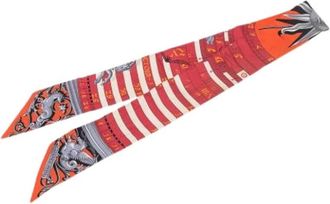 Herm&egrave;s Pre-owned Twilly Scarf Astrologie - Femme - Pre-owned - Orange - Taille: ONE Size