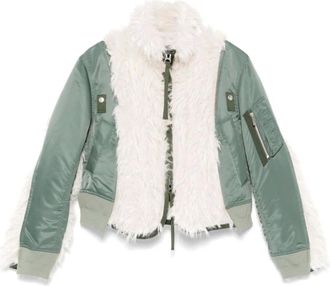 sacai Femme, Vestes, Multicolore, Taille: 38 FR Blouson Bomber Court