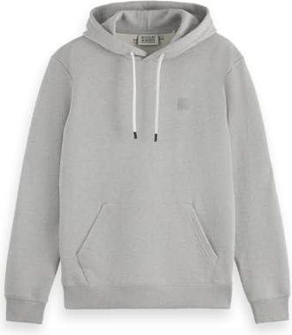 Scotch & Soda Essential Badge Logo Hooded Sweatshirt Sweat-Shirt &agrave; Capuche, Grey Melange 050, L Homme