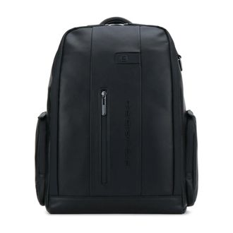 Piquadro Leder-Rucksack f&uuml;r Laptops bis 35-6 cm (14 Zoll) - - Bags - Herren - Schwarzk - ONE SIZE