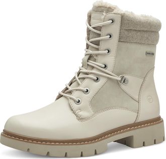Tamaris COMFORT Damen Winterstiefeletten zum Schnüren Gefüttert Wasserabweisend, Beige (Ivory), 36 EU