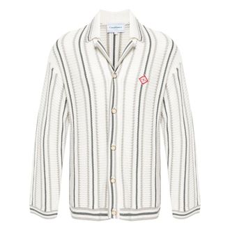 Casablanca Homme, Pulls, Blanc, Taille: L Chemise Blanche avec Logo Diamant et Boutons