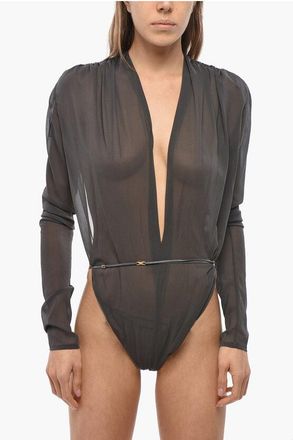 Saint Laurent Open Back Silk Sheer Body size 40
