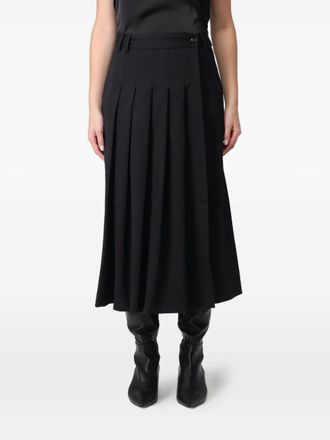 Liviana Conti jupe longue pliss&eacute;e &agrave; taille ceintur&eacute;e - Noir
