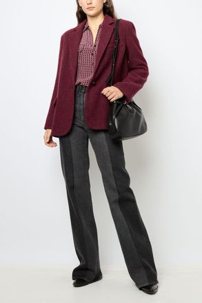 Gerard Darel Blazer uni en laine m&eacute;lang&eacute;e - MARINE - Bordeaux