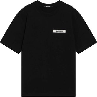 Jacquemus Homme, Tops, Noir, Taille: S Le T-shirt Gros Grain