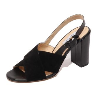 Tod's Wildleder/Ledersandale mit Riemen - - Shoes - Damen - Schwarzk - 37 EU
