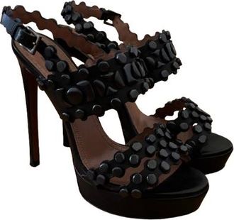 Alaia Navy Blue Platform Sandals Size 36.5