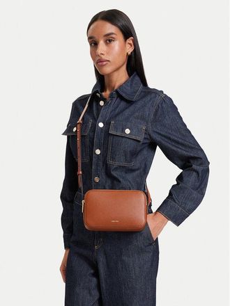 Calvin Klein Handtasche Foil Logo Elongated Camera Bag LV04F3276G Braun